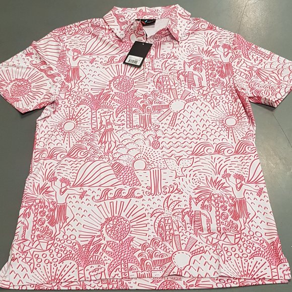 Yatta | Shirts | Yatta Mens Tropical Pink Shaka Life Golf Polo | Poshmark